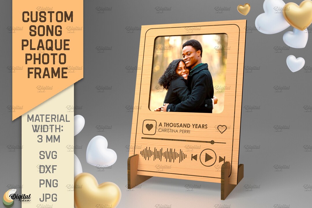 3D Custom Song Plaque Photo Frame, Personalized Spotify Playlist Svg ...