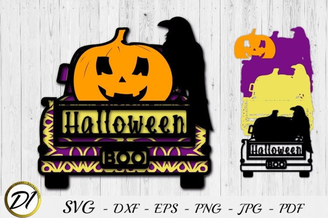 Halloween Truck SVG, 3D Layered Cut File, Multilayer Truck, 3D SVG File ...
