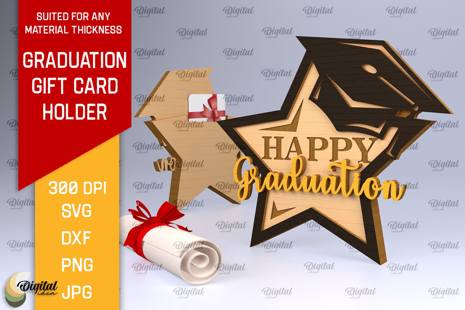 3D Graduation Gift Card Holders Bundle, Gift Card Holder Lasercut, Card ...