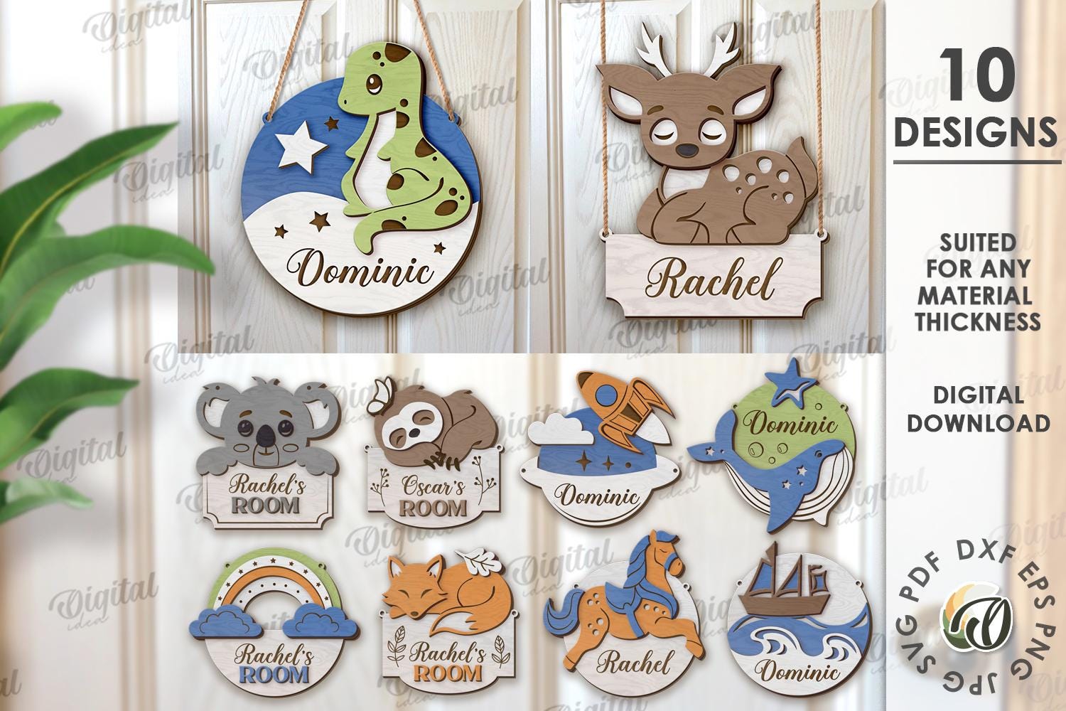 3D Kids Room Signs Bundle, Layered Nursery Decor Laser Cut, Wooden Kid ...