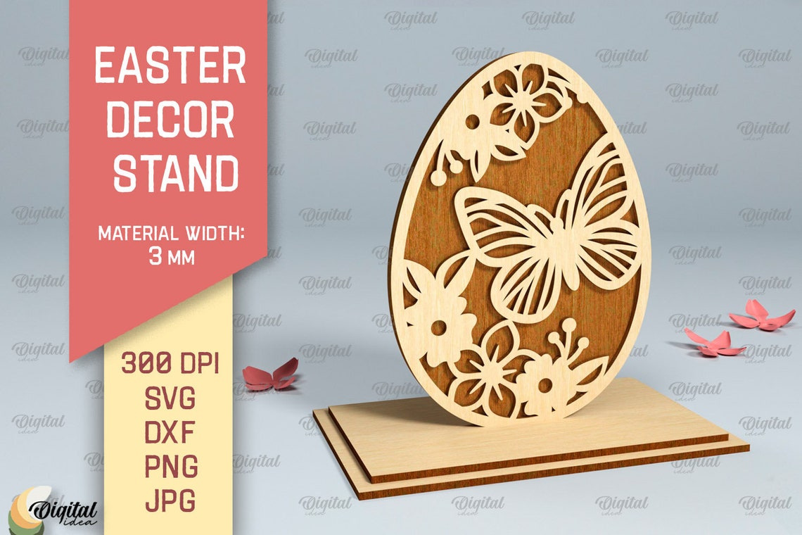 Easter Stands Bundle, 3D Boho Decorlaser Cut, Floral Easter Ornament ...