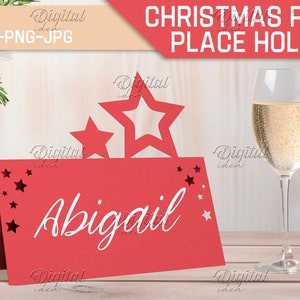 Christmas Place Card SVG, Xmas Cards, Name Card, Name Tags, Custom ...
