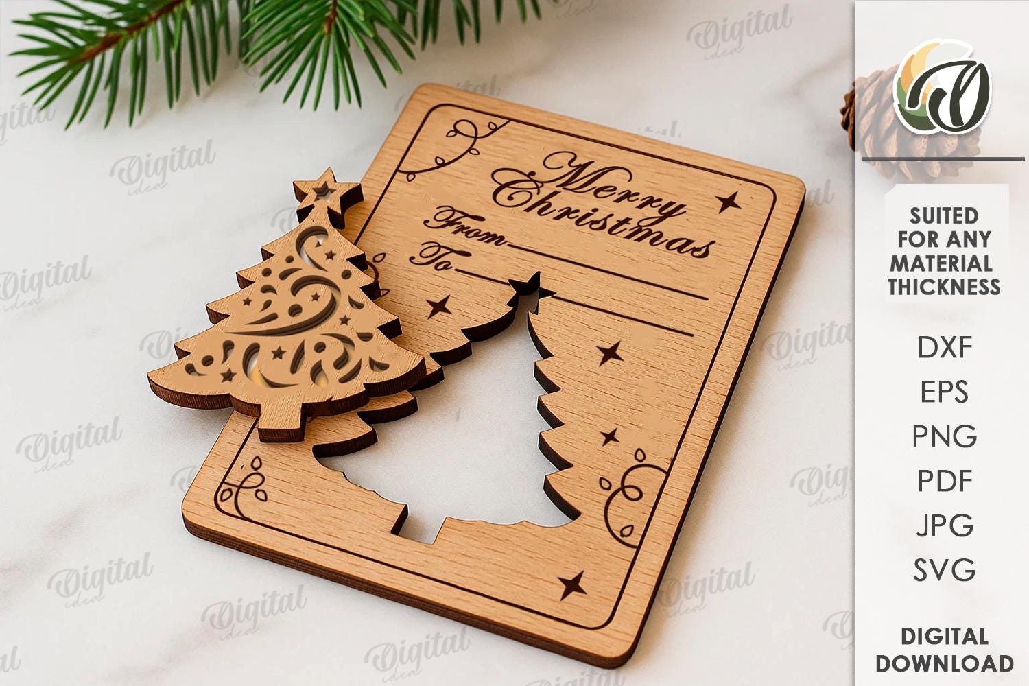 3D Christmas Gift Pop up Cards Bundle, Christmas Greeting Card Laser ...