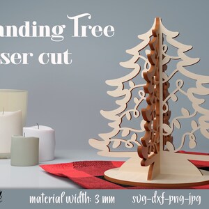 Christmas Tree Stands Laser Cut Bundle, Standing Christmas Trees 3D ...