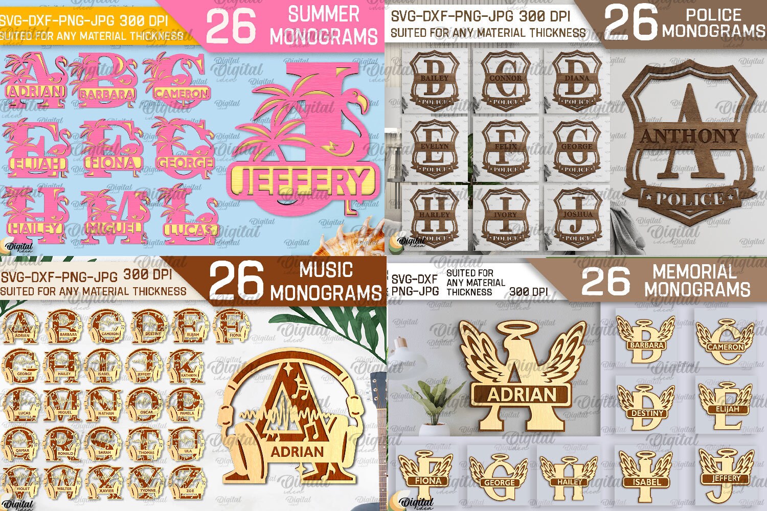 Personalized Decors Laser Cut Mega Bundle, 259 Custom Name Signs ...