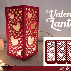 Valentine's Day Papercut Lantern Bundle, Valentines Lantern Template ...