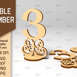 Standing Table Numbers Bundle, 3D Number Stands Laser Cut, Birthday ...