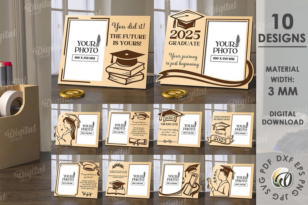 3D Graduation Picture Frames Bundle, 2025 Graduate Photo Frame With ...