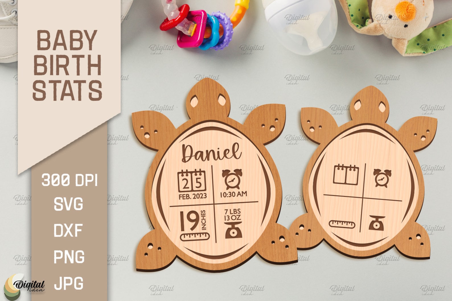 Custom Baby Birth Stats Laser Cut Bundle, 3D Layered Newborn Chart, New ...