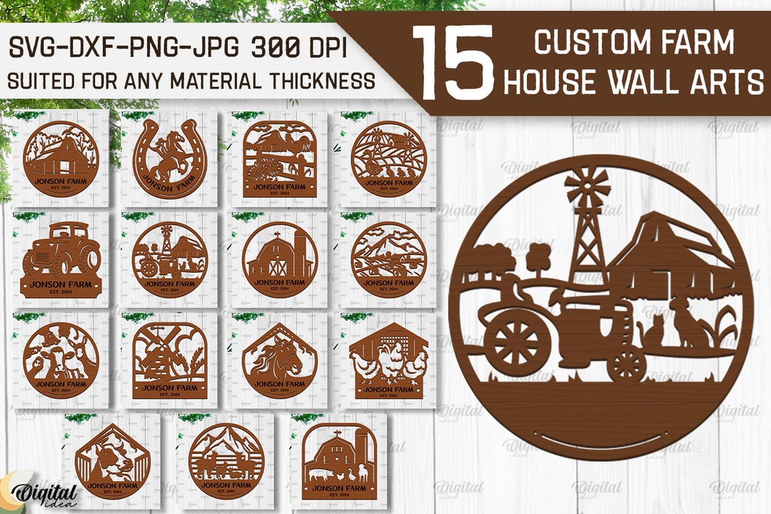 Farm House Custom Signs Bundle, Farm Sign Laser Cut, Farm Scene Paper ...
