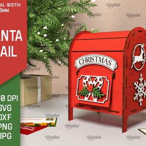 3D Santa Mailbox Bundle, 3D Xmas Mail Laser Cut, Christmas Letter Box ...