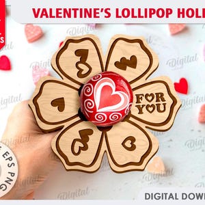 Valentine's Day Lollipop Holders Bundle, Valentine Flower Sucker Holder ...