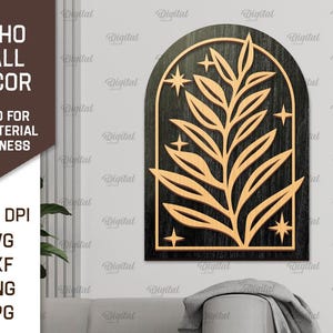 3D Boho Wall Decors Bundle, Celestial Wall Signs Laser Cut, Layered ...