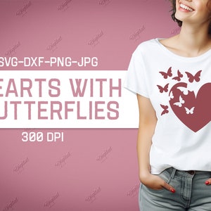 Butterfly Hearts SVG Bundle, Heart Svg, Butterfly Svg, Hearts With ...