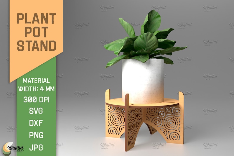 3D Plant Pot Stands Laser Cut Bundle, Potted Plant Stand, Flower Pot ...