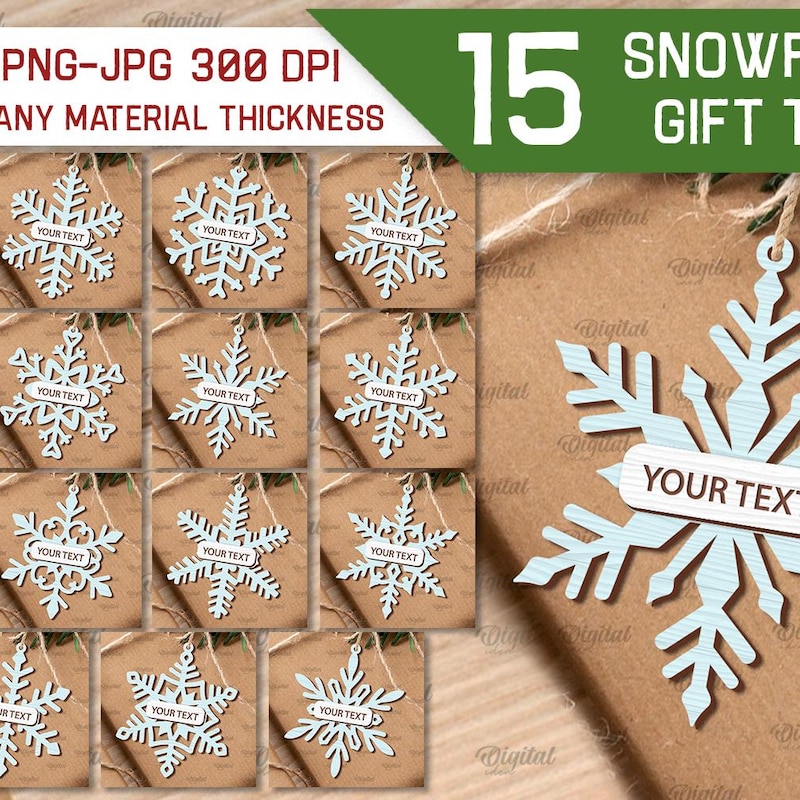 Snowflake Name Tags - Etsy