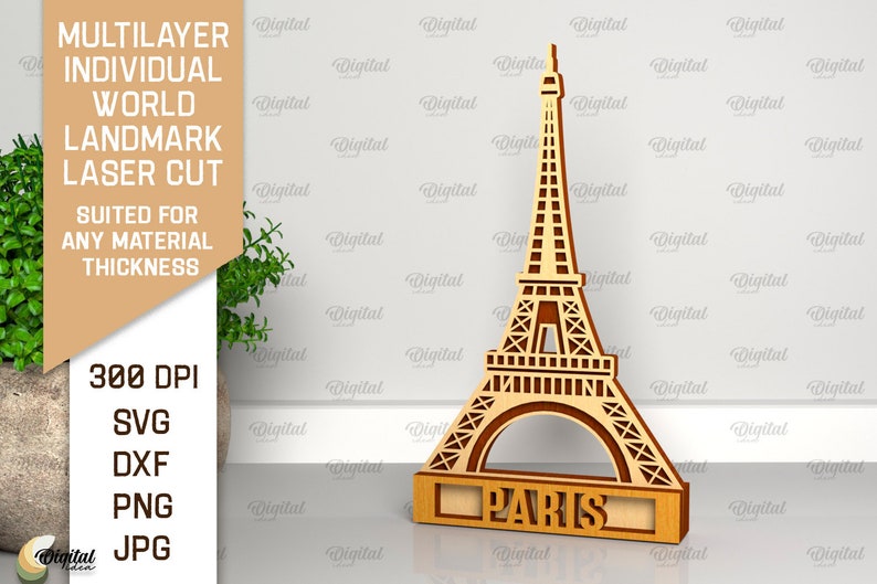 3D World Landmark Stands Bundle, World Landmarks Laser Cut, Popular ...