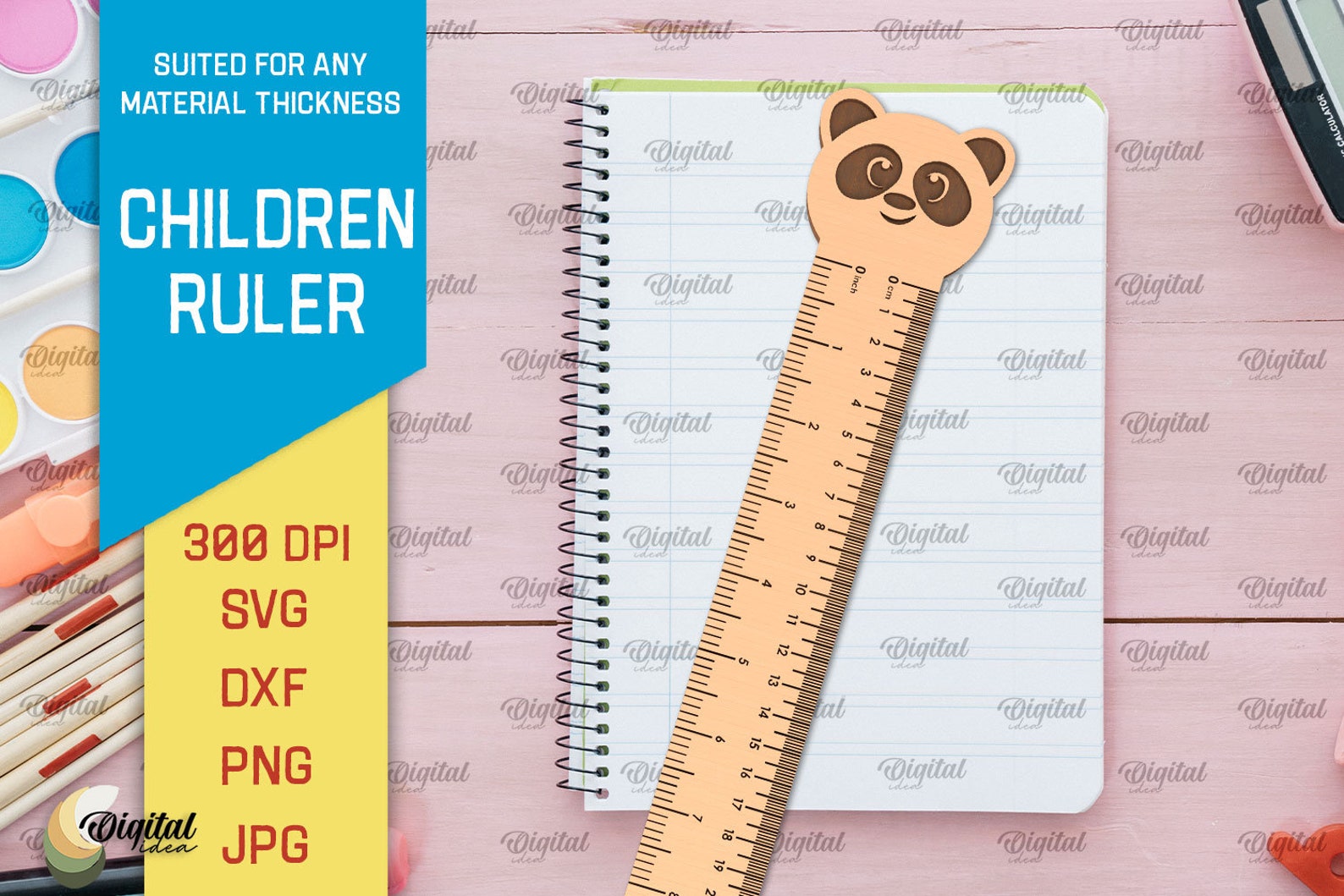 Kids Rulers Bundle, Wooden Childrens Ruler Laser Cut, Inches and ...