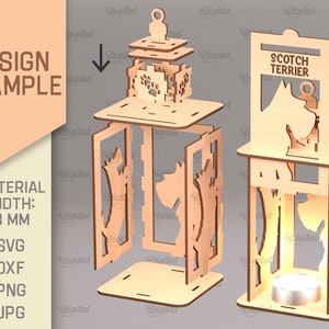 Dog Lanterns Laser Cut Bundle, 18 Dog Breeds Svg, 3D Lasercut, Tea ...