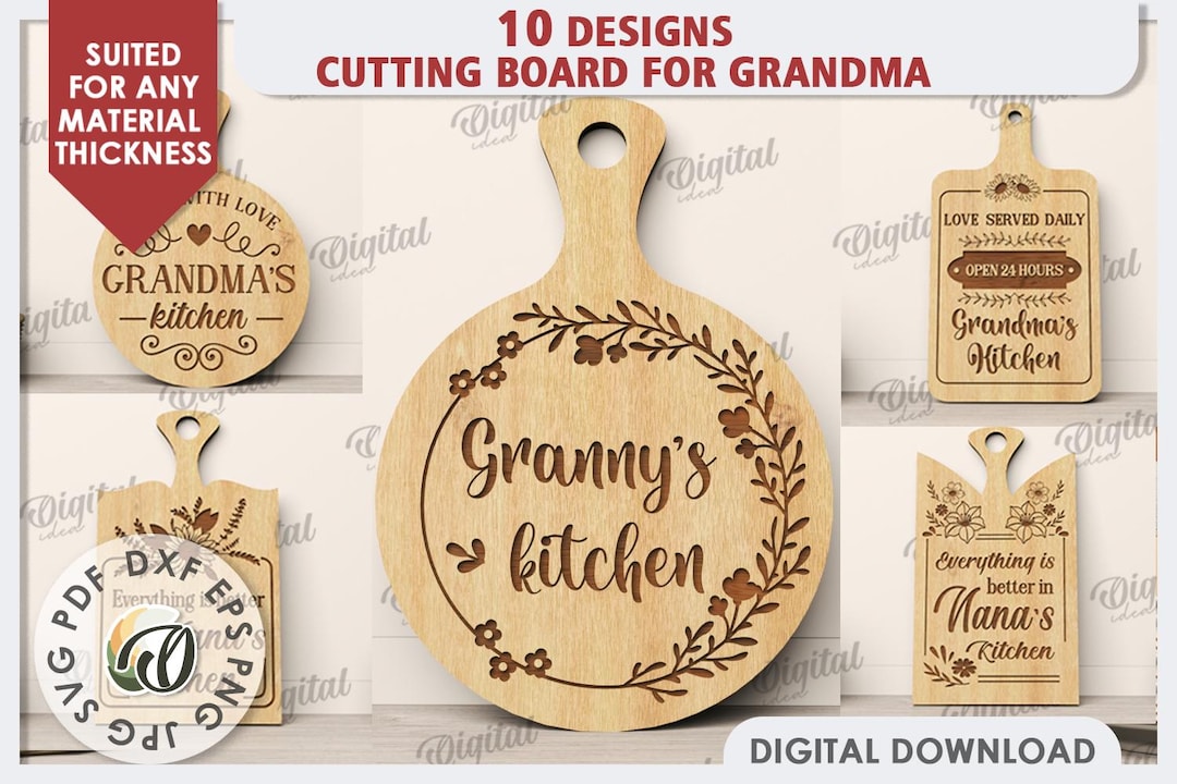 Cutting Boards for Grandma Bundle, Kitchen Cutting Board Laser Cut ...