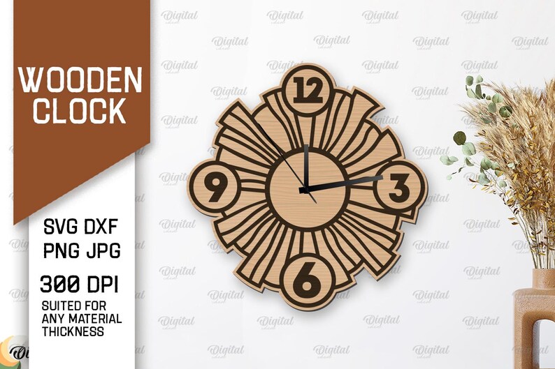3D Wall Clock Faces Bundle, Decorative Clock Laser Cut, Home Decor ...
