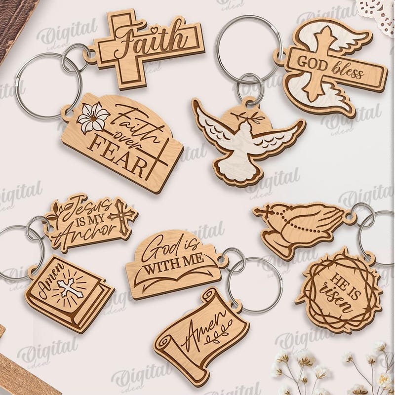 Wooden Key Ring Christian - Etsy