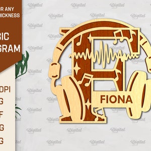 3D Music Alphabet Monograms Bundle, Monogram Laser Cut, Letter a to Z ...