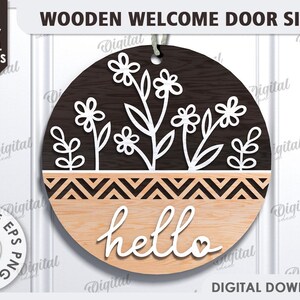 3D Wooden Welcome Door Sign Bundle, Home Hanging Sign Laser Cut, Home ...
