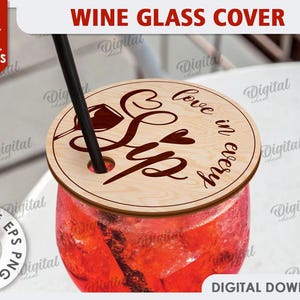 Wine Glass Covers Bundle, Wine Glass Topper Laser Cut, Wine Lover ...