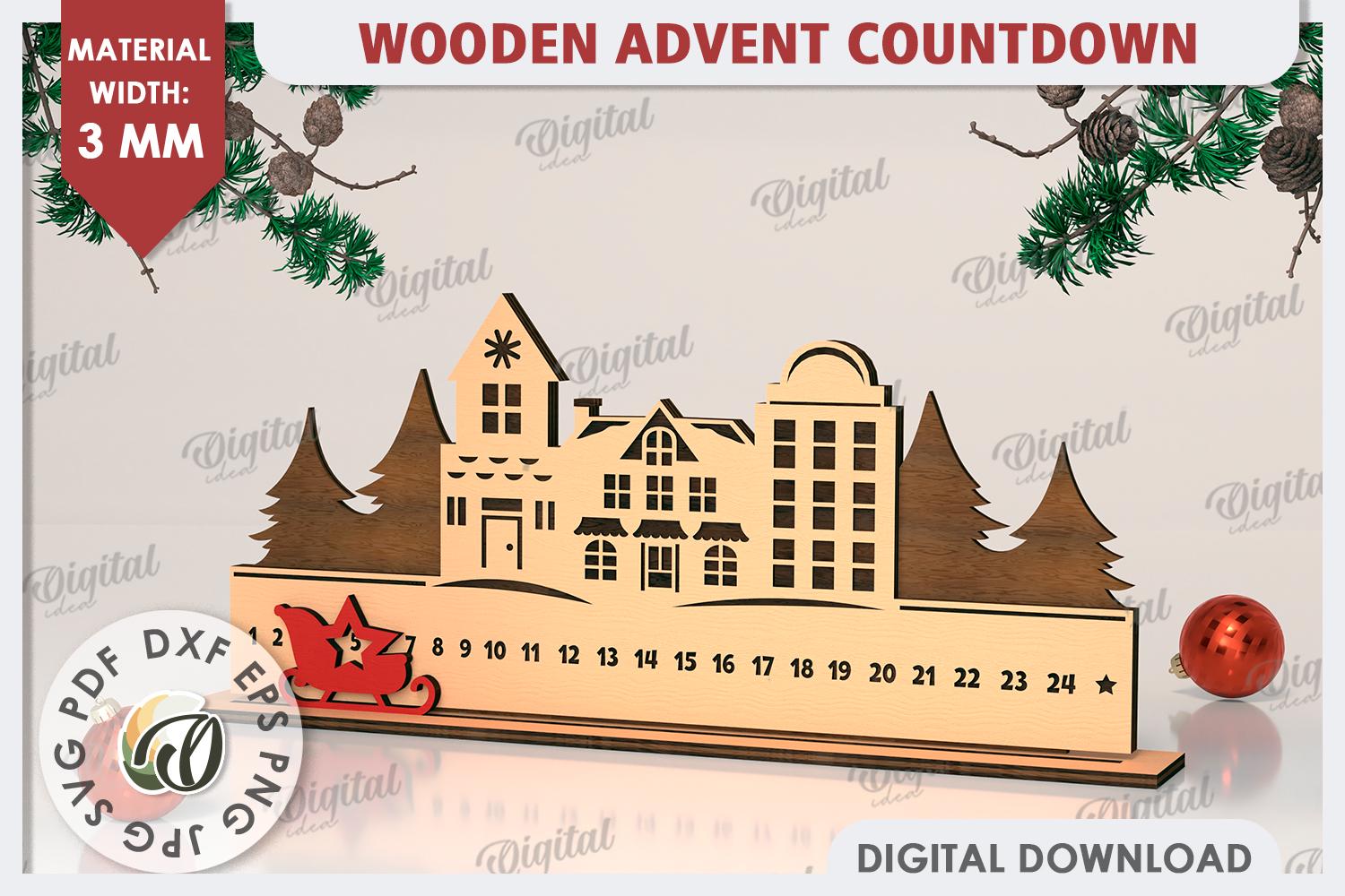 3D Christmas Advent Countdowns Bundle, Days Until Xmas Calendar Laser ...
