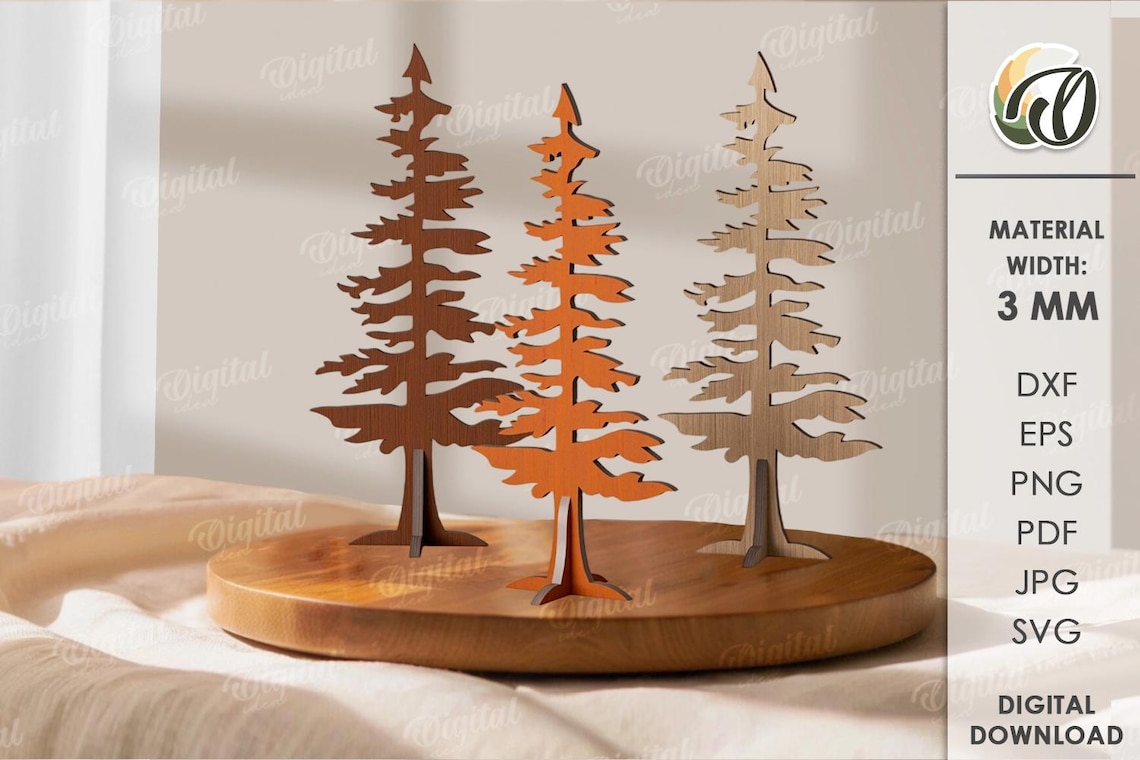 3D Fall Trees Bundle, Freestanding Tree Laser Cut, Autumn Tree Svg ...