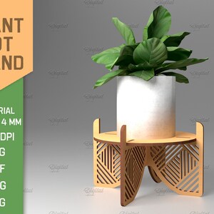 3D Plant Pot Stands Laser Cut Bundle, Potted Plant Stand, Flower Pot ...