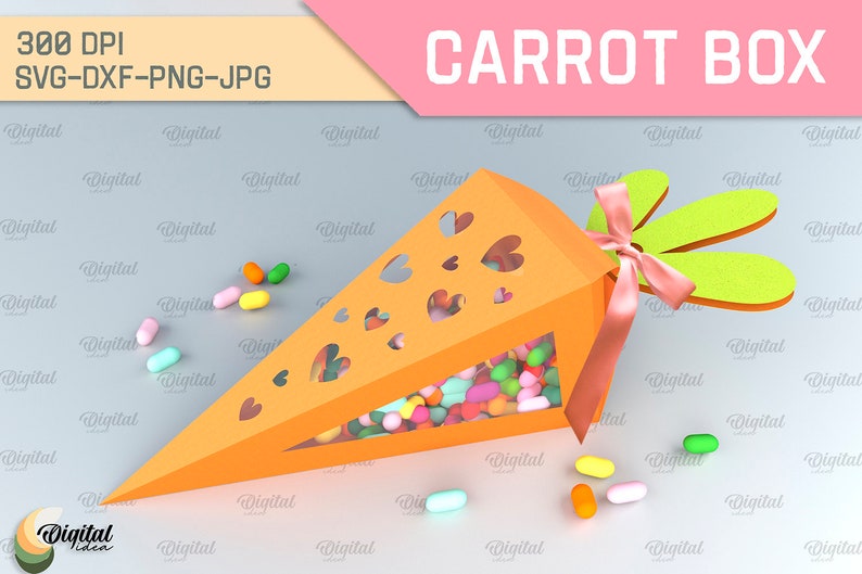 Easter Carrot Boxes Papercut Bundle, Bunny Box Template, 3D Paper Cut ...