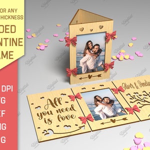 Valentine's Day 3 Sided Frames Bundle, 3D Valentine Couple Picture ...