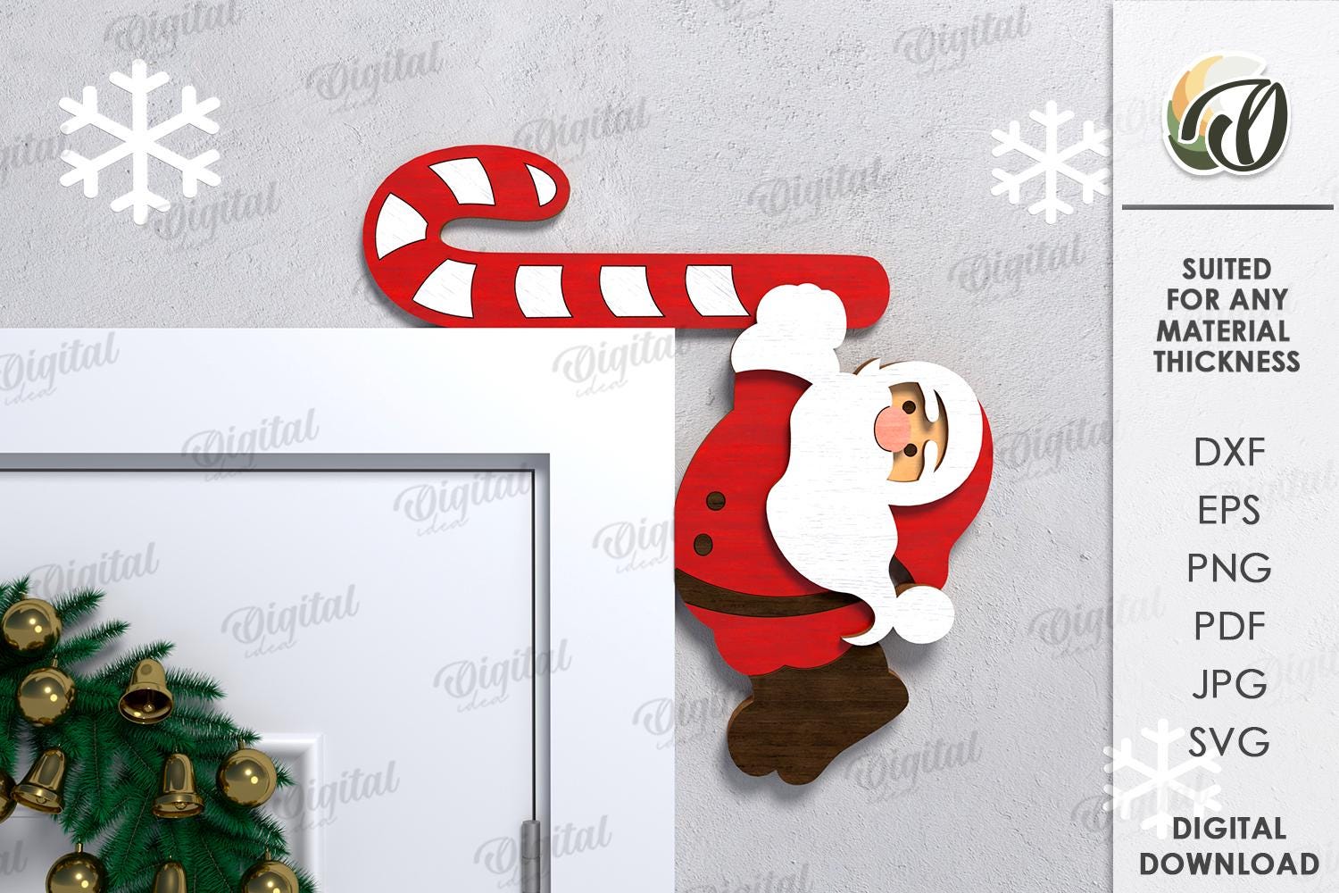 3D Christmas Door Corners Bundle, Xmas Trim Corner Laser Cut, Wooden ...