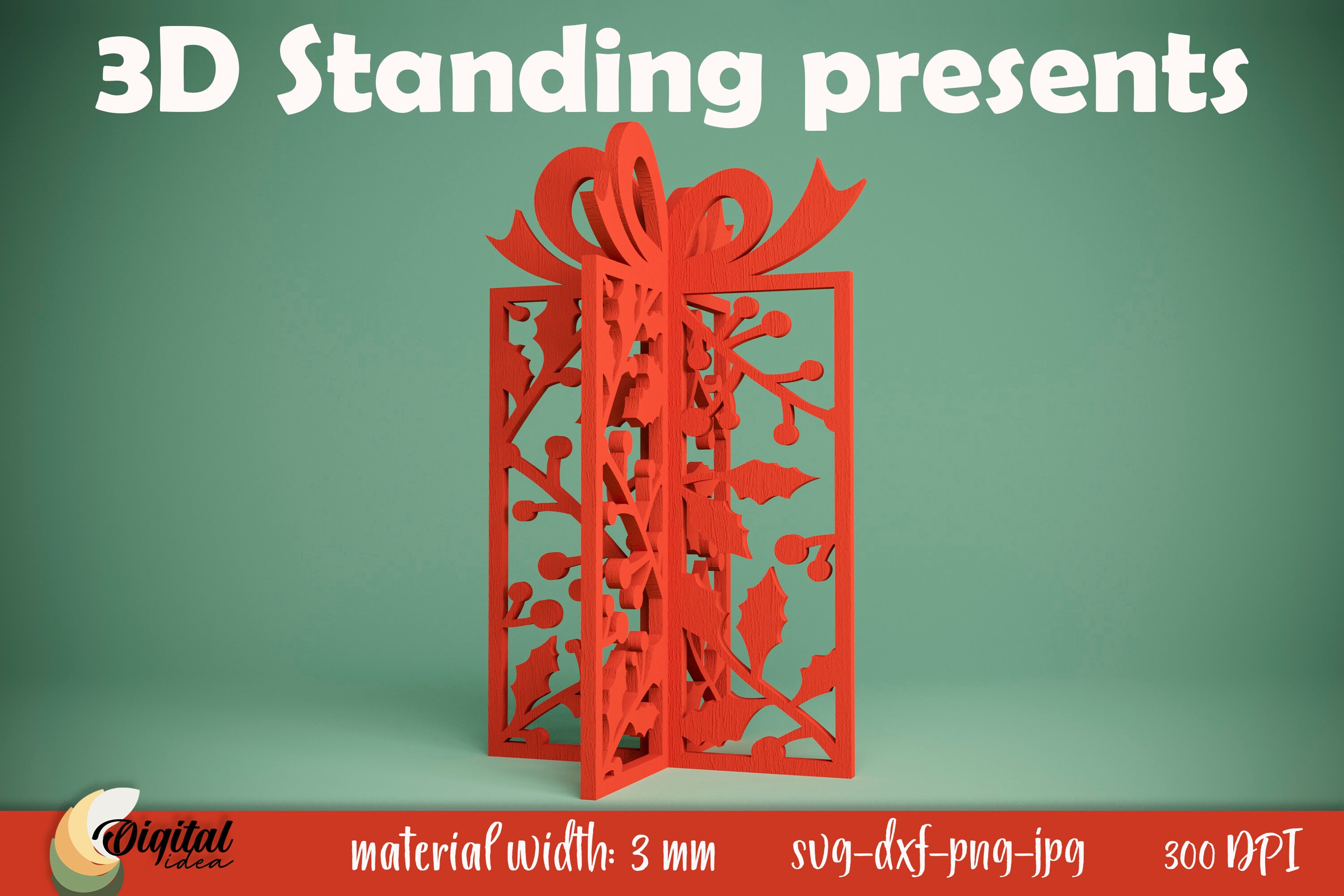 3D Christmas Standing Presents Bundle, Standing Christmas Gifts ...