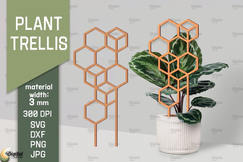 Plant Trellis Laser Cut Bundle, Flower Stakes Svg, Plant Marker Svg ...