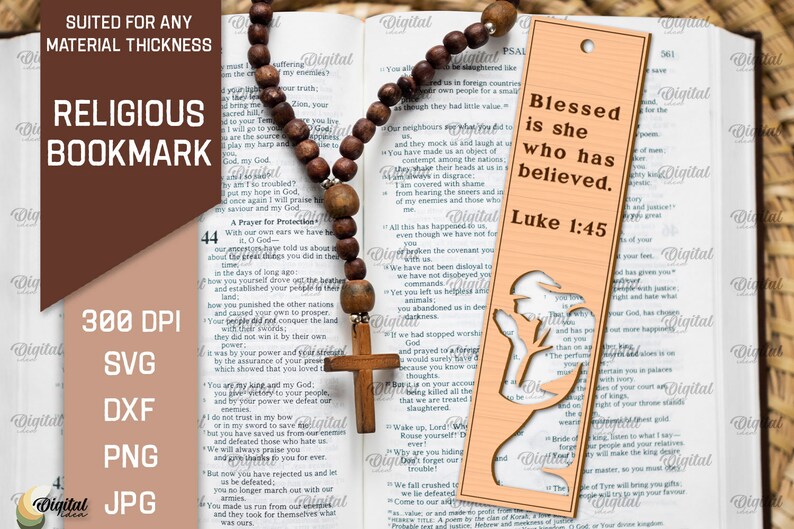 Wooden Religious Bookmarks Bundle, Christian Engraved Bookmark Laser ...