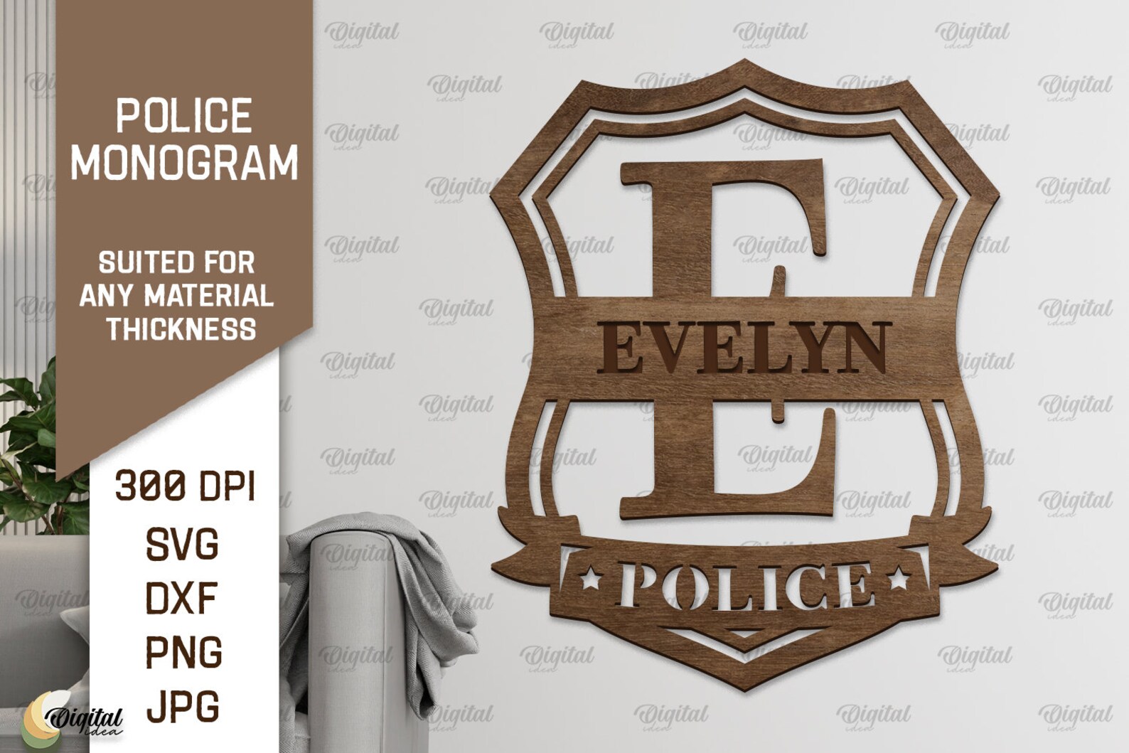 Police Monogram Alphabet Bundle, Police Badge Laser Cut, Personalized ...