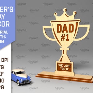 3D Father's Day Decors Bundle, Dad Stand Svg, 3D Laser Cut Home Decor ...