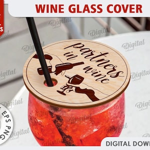Wine Glass Covers Bundle, Wine Glass Topper Laser Cut, Wine Lover ...