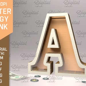 3D Letter Piggy Banks Bundle, Alphabet Piggy Bank Box, A to Z, 26 Money ...
