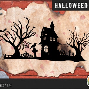 Halloween Scene SVG Bundle, Halloween Wall Art SVG, Halloween ...