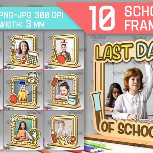 3D Kids School Photo Frames Bundle, School Picture Frame With Stand, 3D ...