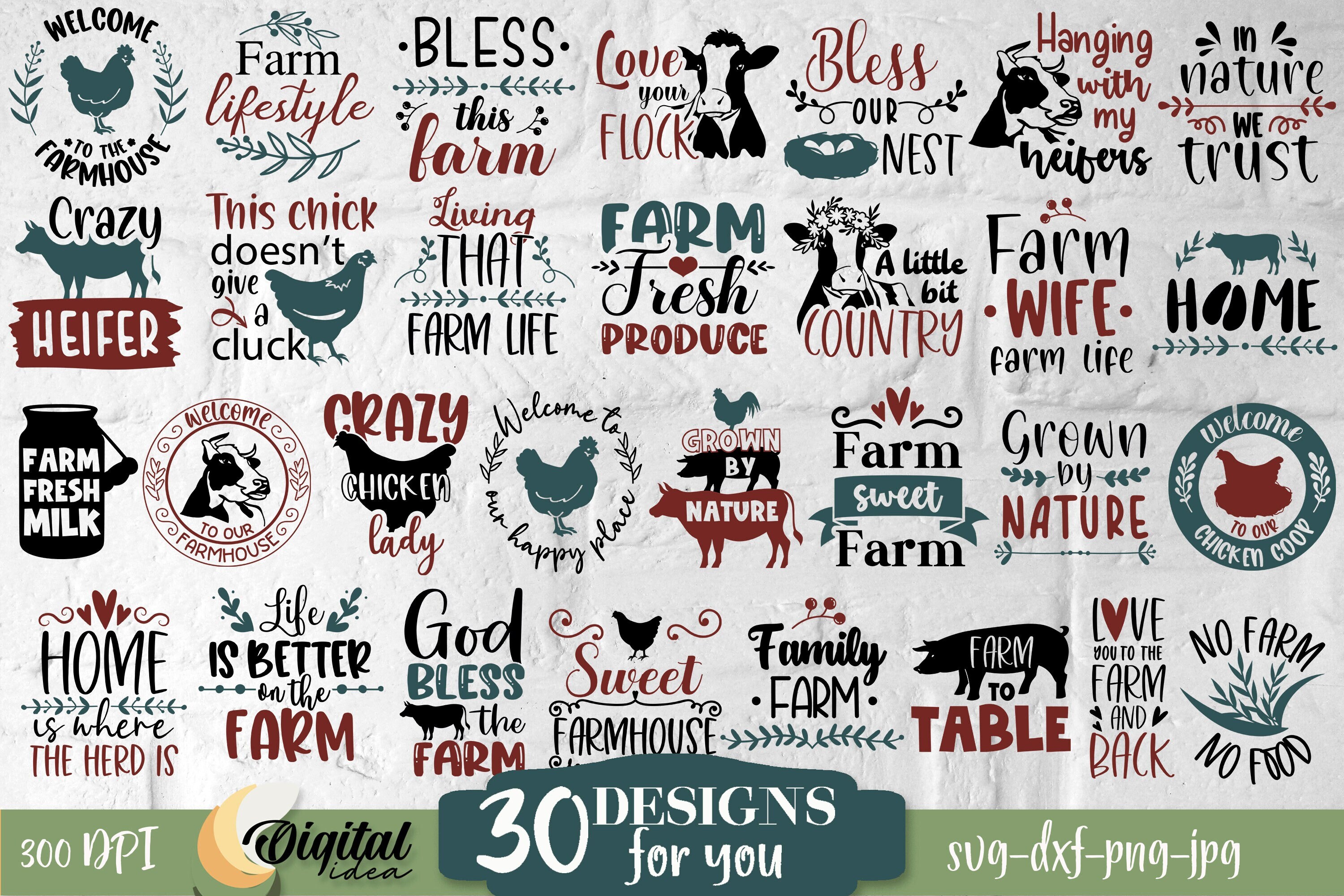 Farmhouse SVG Bundle Farm Svg Bundle Farm Designs for Door - Etsy