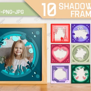 Shadow Box Frames Bundle, Floral Shadowbox Paper Cut, 3D Papercut ...