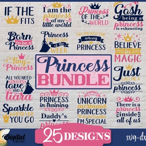 Princess Quote SVG Cut File Bundle, Girl T Shirt Designs Svg, Princess ...