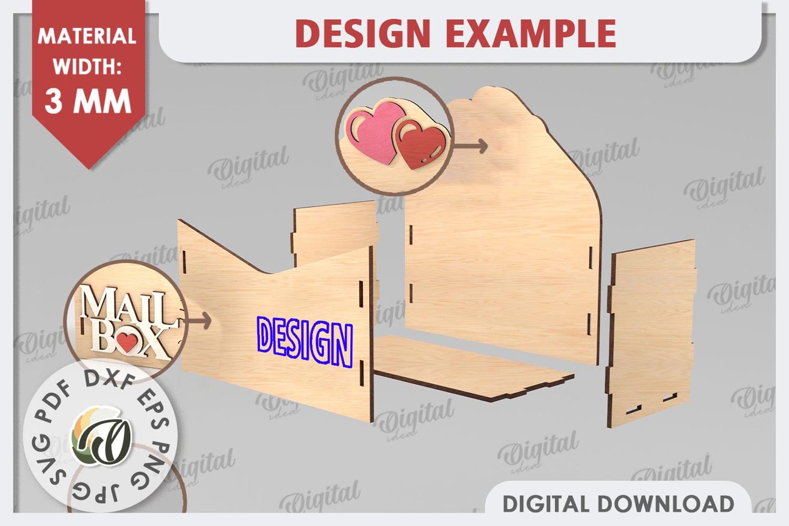 3D Valentine's Day Love Letter Box Bundle, Candy Storage Lasercut ...