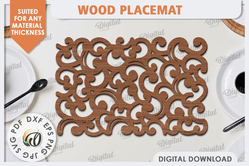 Wooden Placemats Bundle, Decorative Table Mat Laser Cut, Kitchen Decor ...