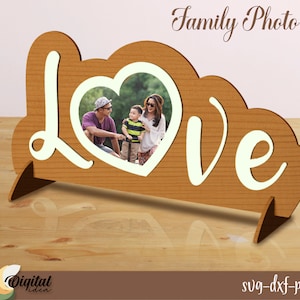 Family Photo Frame Laser Cut Bundle, Family Love Frames Bundle, 3d ...